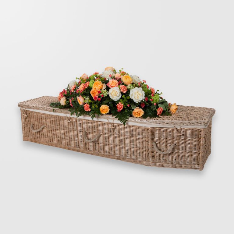 Traditional Willow Coffin with Gold Rope Handles | Andrew Smith Funeral ...